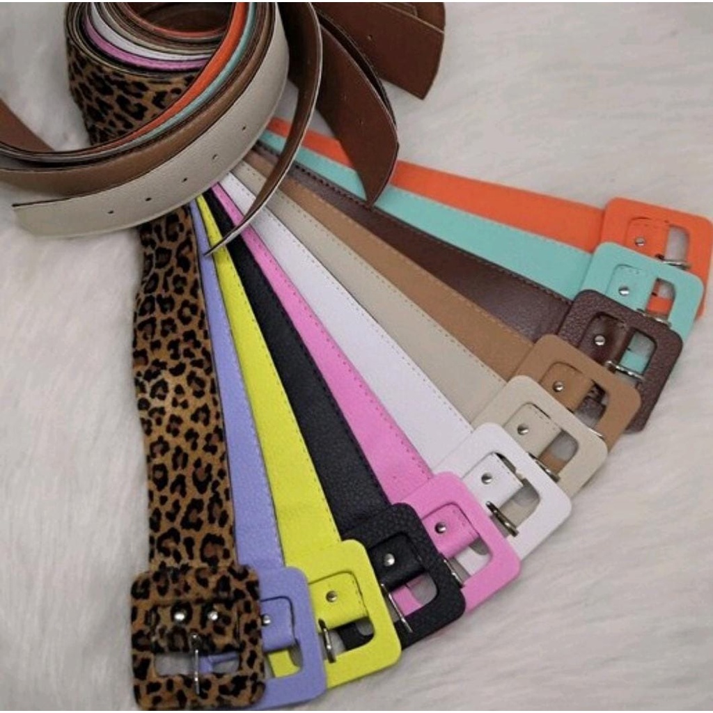 Cinto feminino Fivela quadrada Grosso de couro sintético 5cm de largura ...