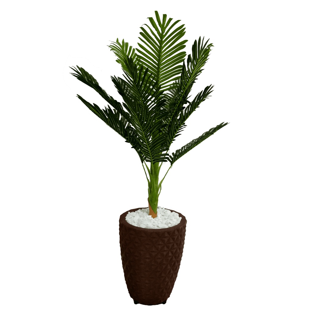 Planta Palmeira Folhagem Coqueiro Artificial + Vaso Grande 42CM ...
