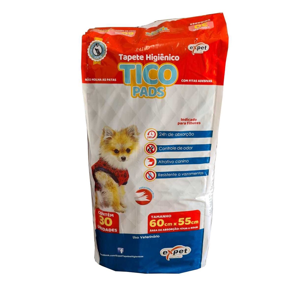 Tapete Higiênico para cães Tico Pads 60x55 30 Unidades | Shopee Brasil