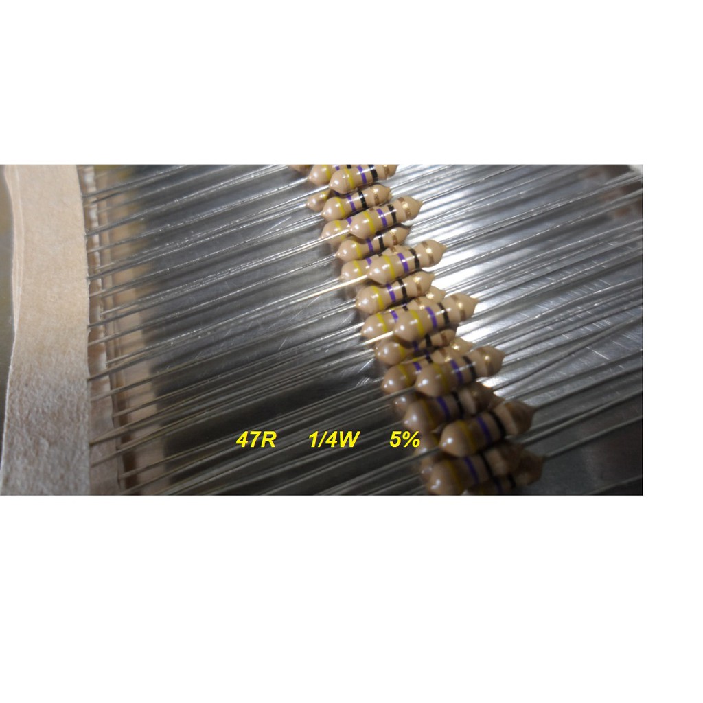 resistor carbono / 47 ohms ou 47r x 1/4w - 5% tolerancia - com 5 unidades- - | Shopee Brasil