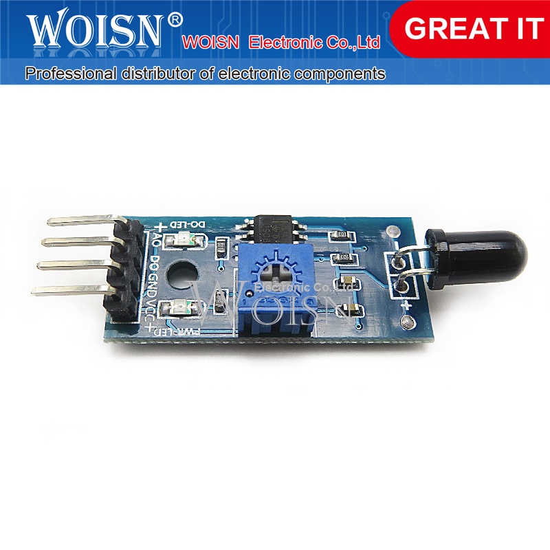 1 PCS LM393 Módulo Sensor De Detecção De Chama IR De 4 Pinos Receptor ...