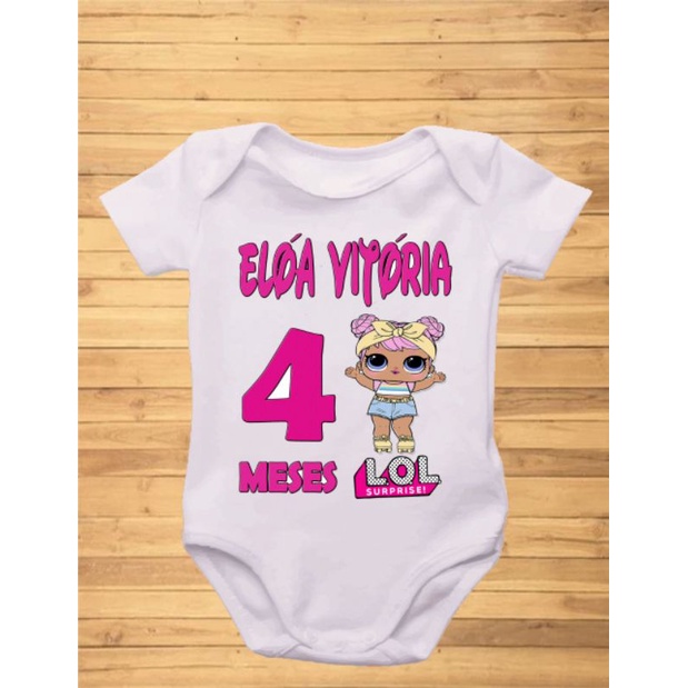 Body Bebê Infantil Mesversário Lol Surprise O Tema De Sua Escolha ...