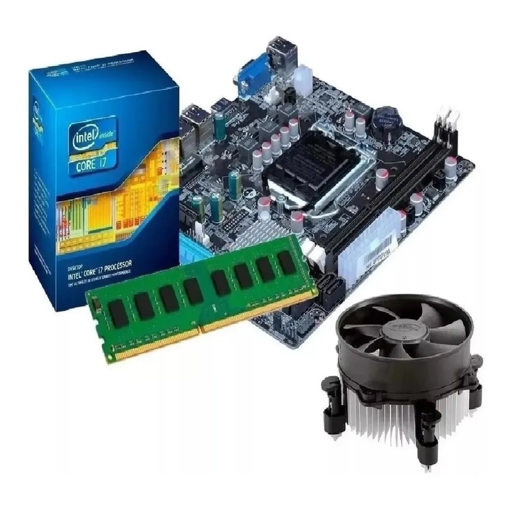 Kit Intel Core i7 2600K+ 16GB RAM + Placa Mãe LGA1155 B75 + Cooler CPU ...