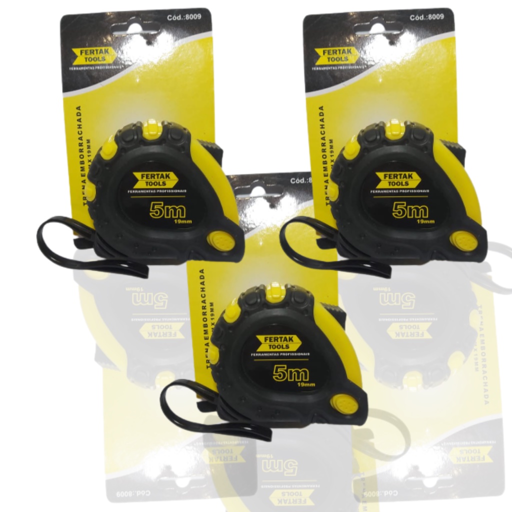 Kit 2 Trena Emborrachada Fita Metrica 3 Trava 5metrosx19mm | Shopee Brasil
