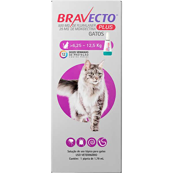 Bravecto Plus Antipulgas E Carrapatos Gatos 6,25 A 12,5kg | Shopee Brasil
