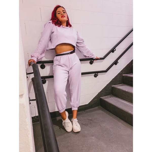 Conjunto Jailane de Moletom | Shopee Brasil