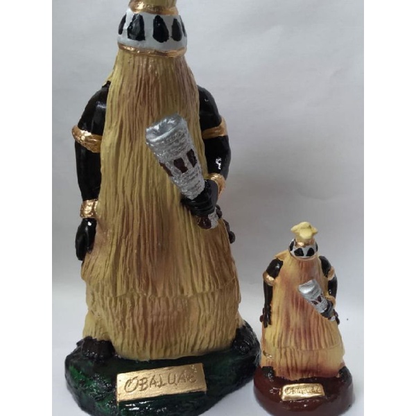 Imagem estátua de gesso 25 cm Orixá Omulu/Obaluaiye Candomblé e Umbanda ...