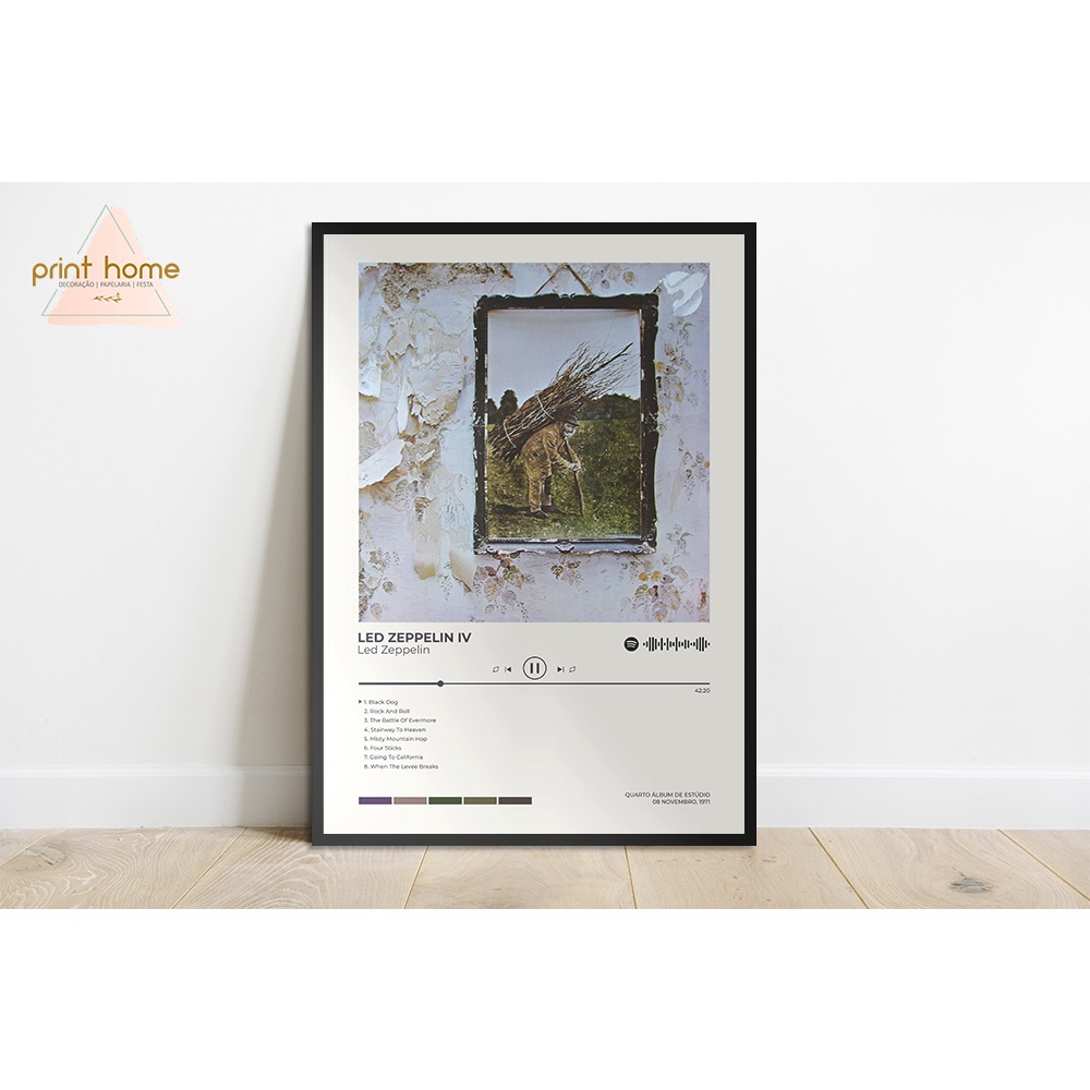Quadro Placa MDF Spotify Led Zeppelin Led-Zeppelin IV | Shopee Brasil