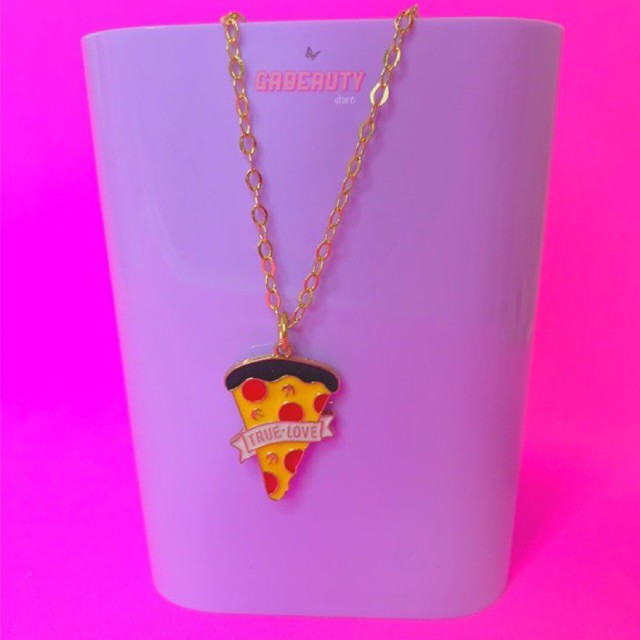 Colar pizza true love colares divertidos pizza aesthetic | Shopee Brasil