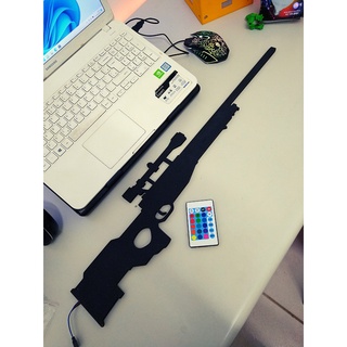 Sniper AWM Rifle em RGB Luminária de parede SETUP GAMER | Shopee Brasil