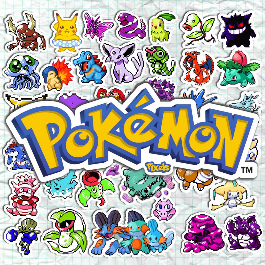 Pack de Adesivos Pokemon Pixels ♡ Sprite ♡ Nintendo ♡ Stickers ...