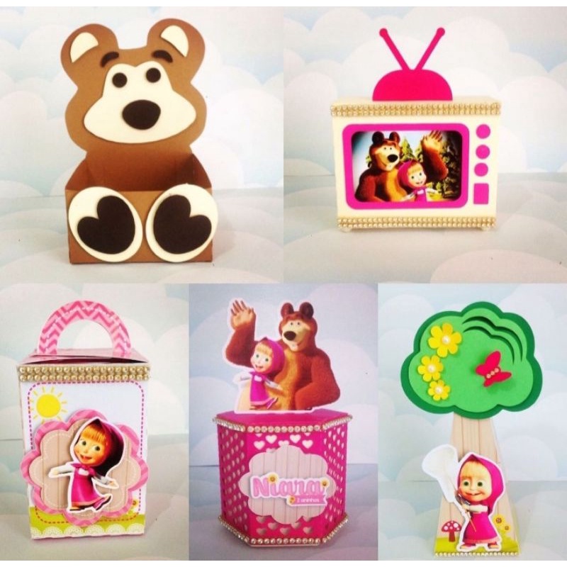 kit festa Masha e o Urso | Shopee Brasil
