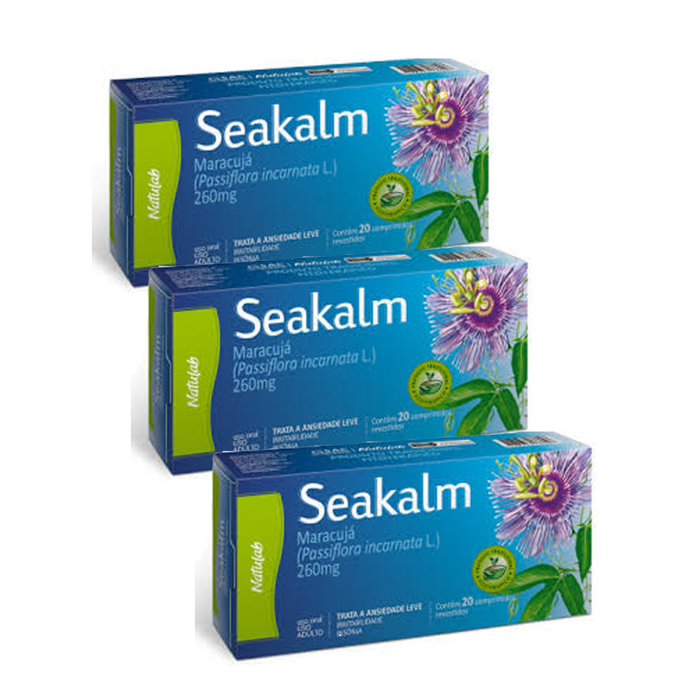 Kit 3 Seakalm 260mg Calmante Natural c/20 cada Combate Stress Ansiedade ... Kit 3 Seakalm 260mg Calmante Natural c/20 cada Combate Stress Ansiedade ...