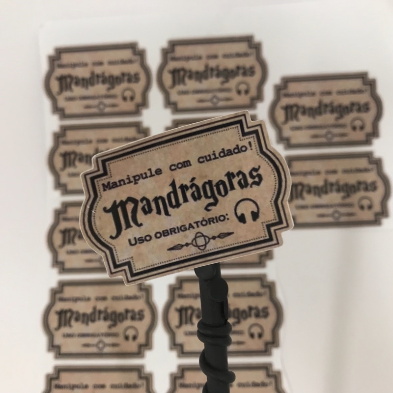 Adesivo Mandrágoras Harry Potter - kit 30 unidades | Shopee Brasil