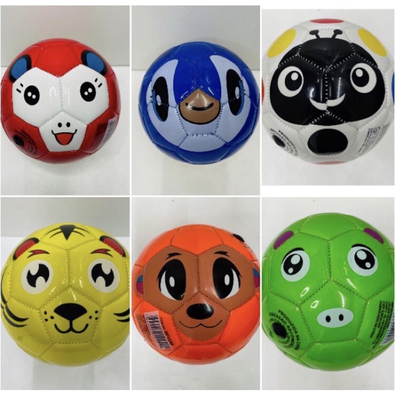 Mini bola de futebol infantil colorida com desenhos, ótima para brincar ...