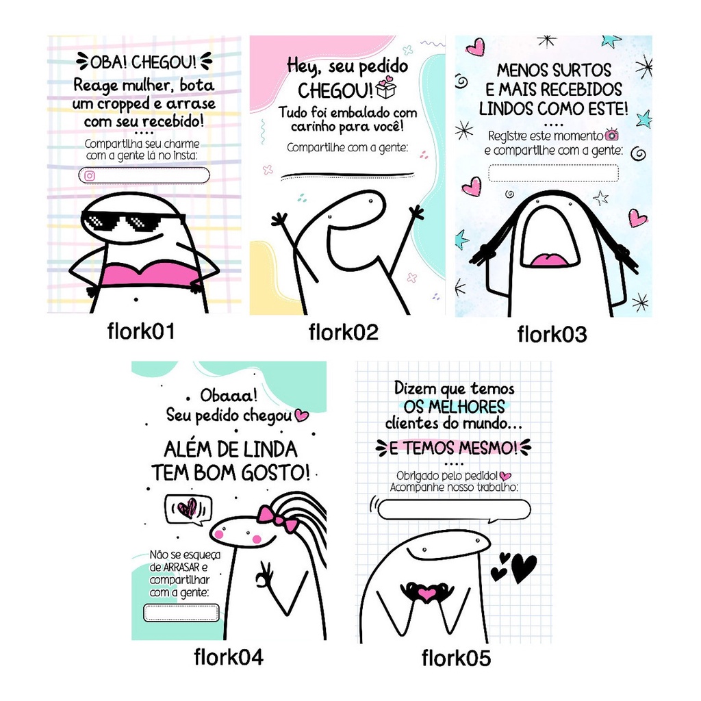 Cards Agradecimento Flork (100 unidades) | Shopee Brasil
