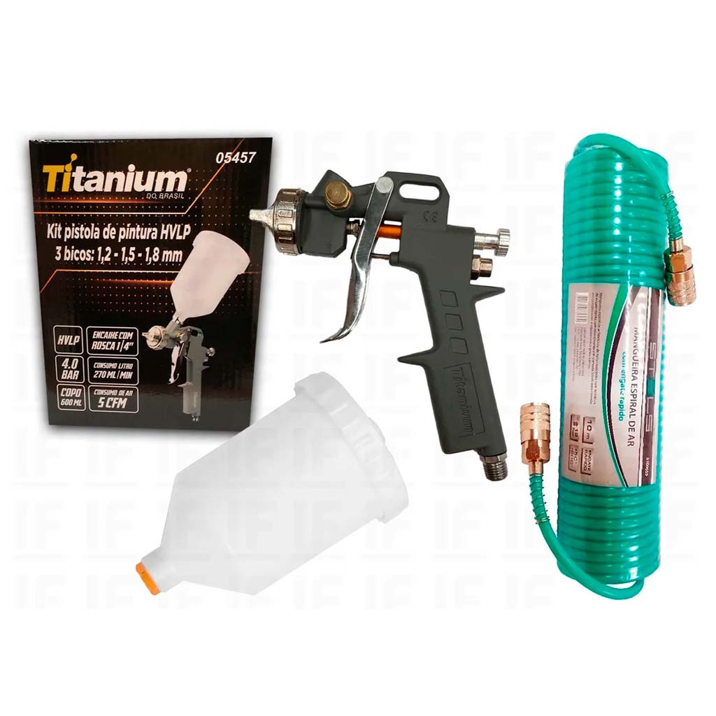 KIT Pistola Pintura 600ml + 3 Bicos + Mangueira 10m Stels | Shopee Brasil