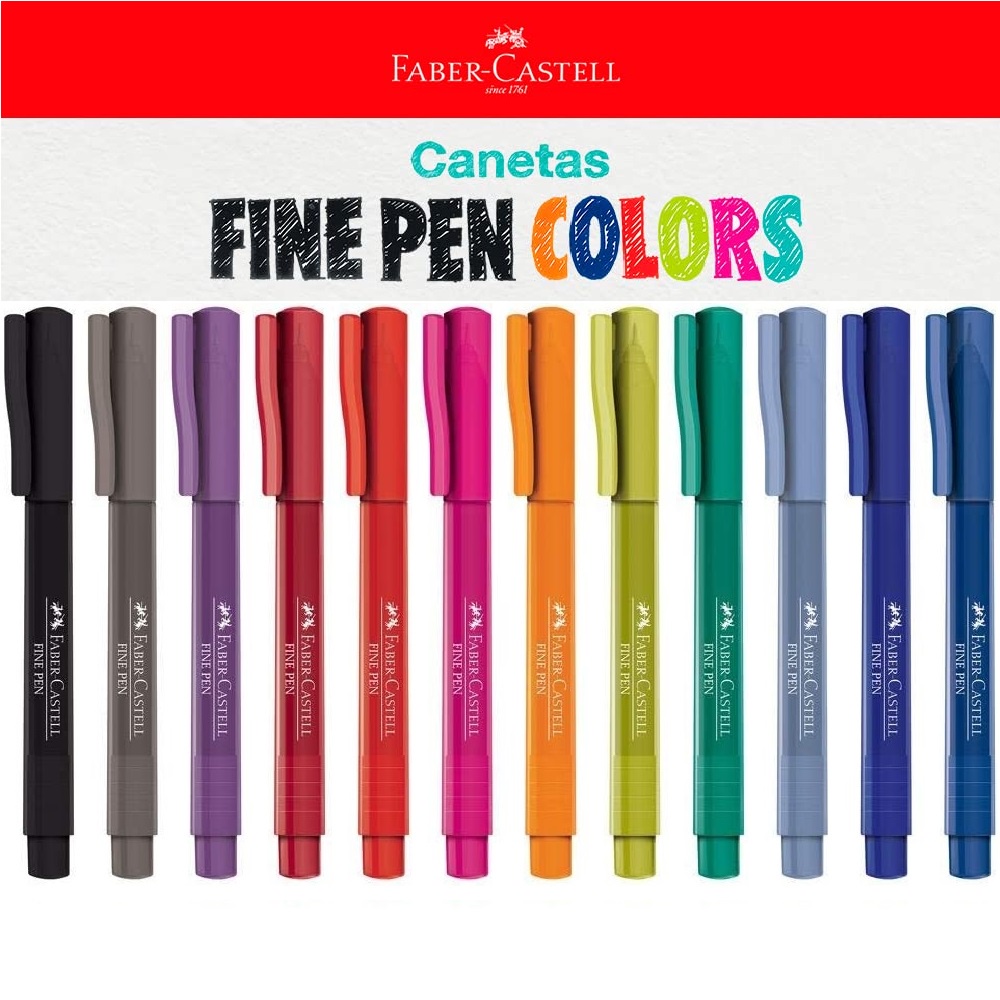 Caneta Fine Pen 0.4mm 1 Unidade Faber-Castell Cores | Shopee Brasil