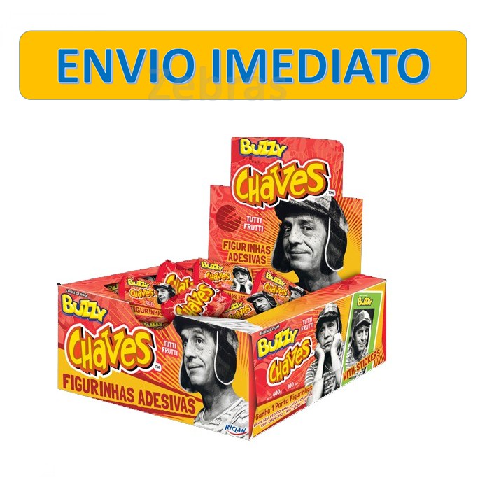 Chicletes CHAVES com Adesivos - 100 Unidades - Caixa Fechada- Buzzy ...
