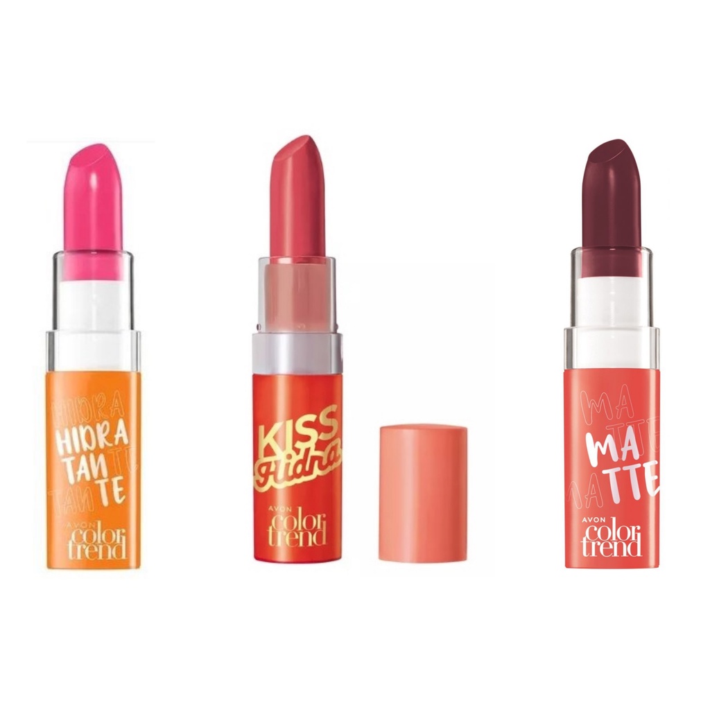 Batons Batom Hidratante / Kiss Hidra / Matte Color Trend FPS 15 Avon ...