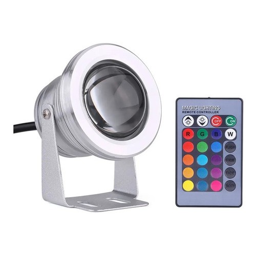 Kit 2 Mini Refletores Led Rgb 10w Prova Dágua Piscina Jardim | Shopee ...