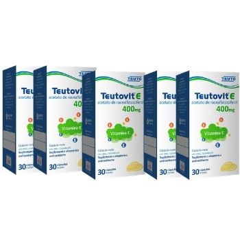 Teutovit E 400mg 30caps vitamina E Teuto c/5 unidades | Shopee Brasil