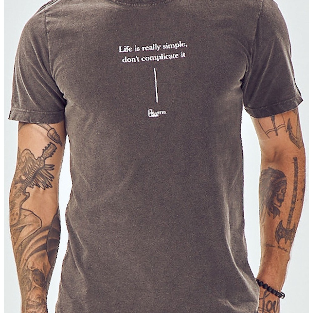 Camiseta Masculina Básica Ell Cartel Life Is Really Simple | Shopee Brasil