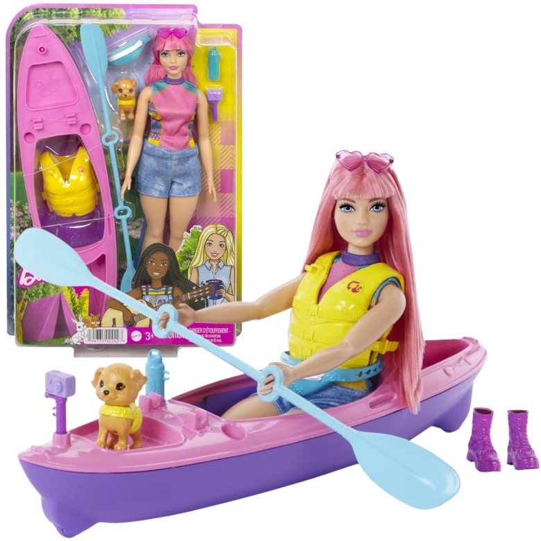 Boneca Barbie Fashion Daisy Dia De Camping Com Kayak Mattel HDF75 ...