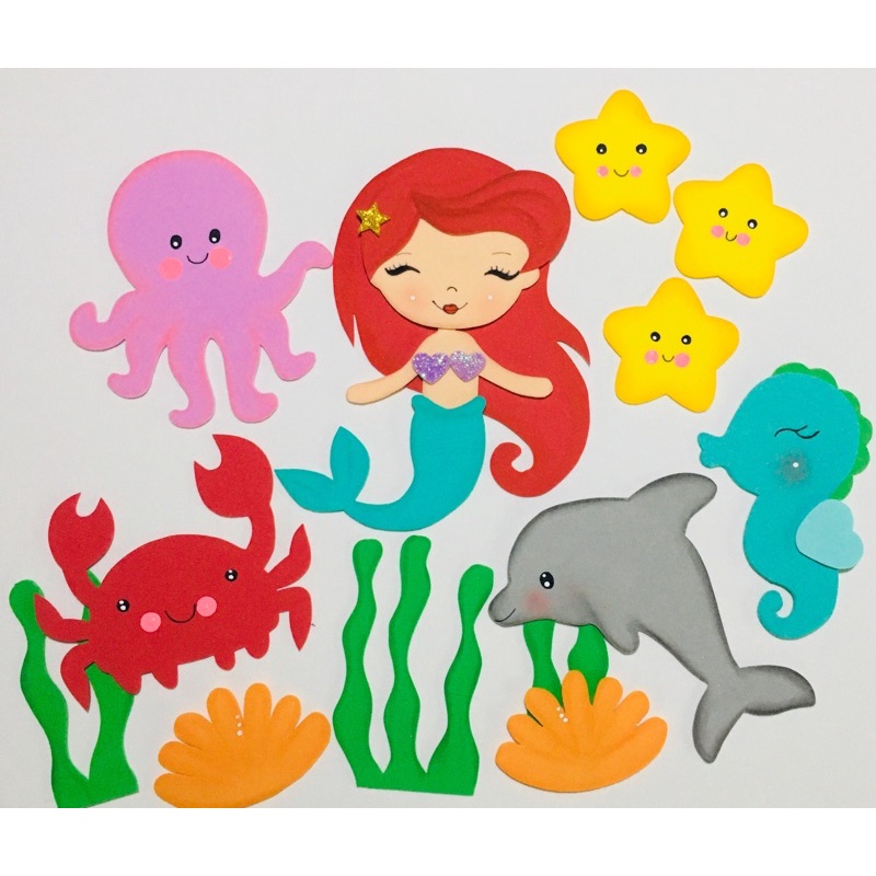 kit de aplique fundo do mar de eva. | Shopee Brasil