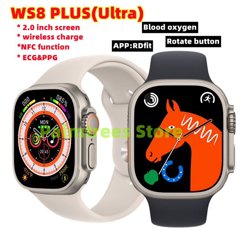 Relógio 8 Ultra Smartwatch WS8 Plus Series 8 Controle Remoto Social ...