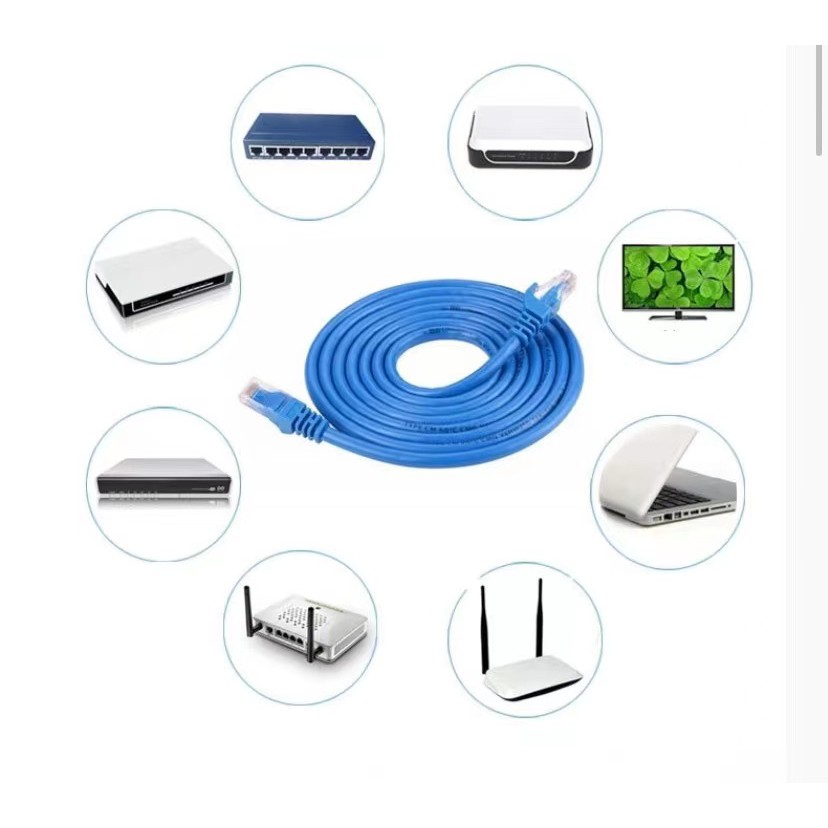 Cabo De Rede Blindado 10m Ethernet Rj45 Cat5 Azul 2M 3M 5M 10M 15M | Shopee Brasil