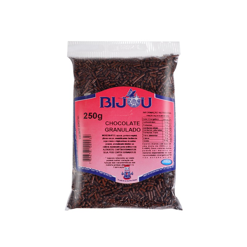 Chocolate Granulado 250g Bijou | Shopee Brasil