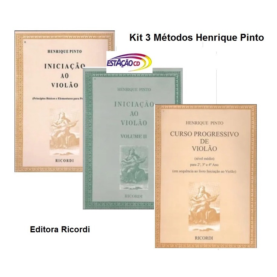 Metodos Iniciacao Ao Violao - Vol 1,2 E 3 Henrique Pinto | Shopee Brasil