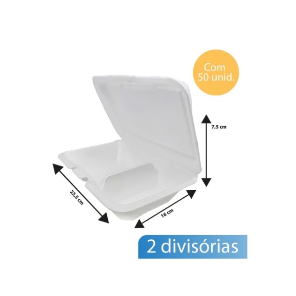 Estojo Marmitex De Isopor M121 2d Meiwa C/ 50 Unidades | Shopee Brasil