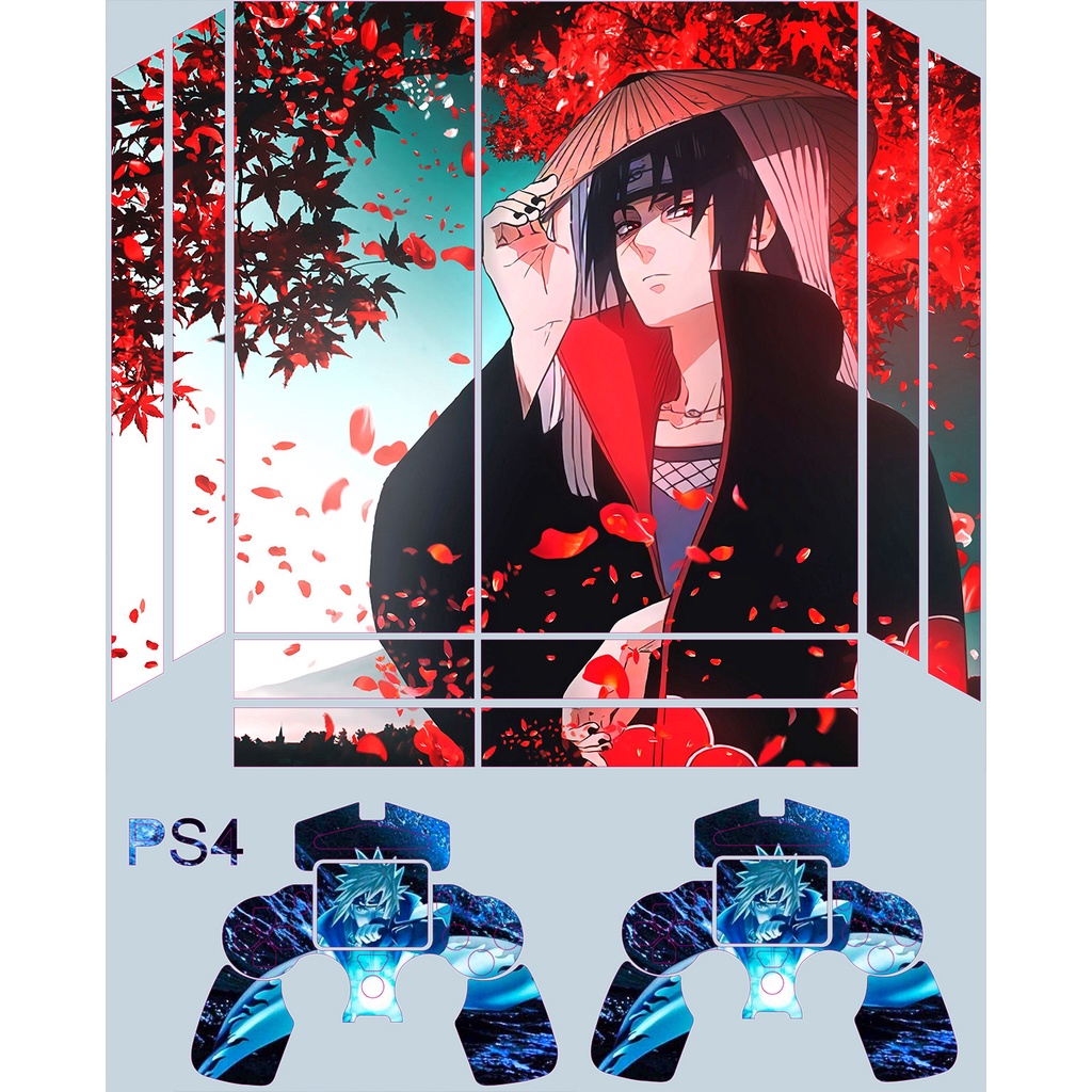 Skin Adesiva PS4 Fat - Akatsuki Naruto (Folhas Vermelhas) | Shopee Brasil