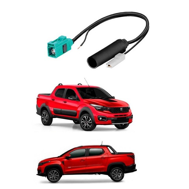 Cabo Adaptador Fiat Strada 2020 2021: Caneca Plug DIN X FAKRA Fêmea p ...