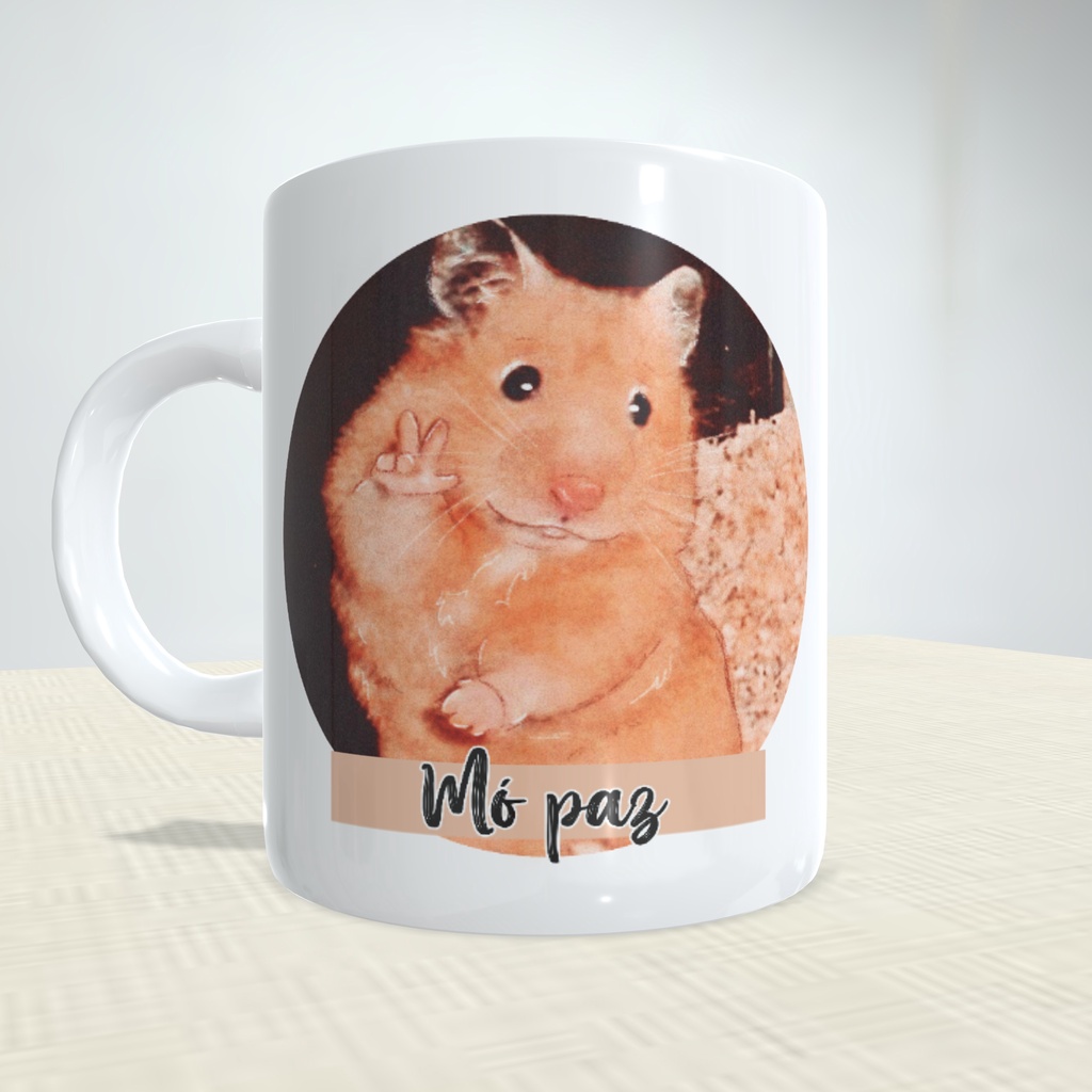 Caneca de porcelana, meme, mó paz, hamster paz e amor | Shopee Brasil