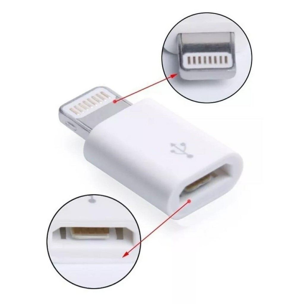 Adaptador iPhone 5/6/7/8/e/x Para Micro Usb V8 | Shopee Brasil