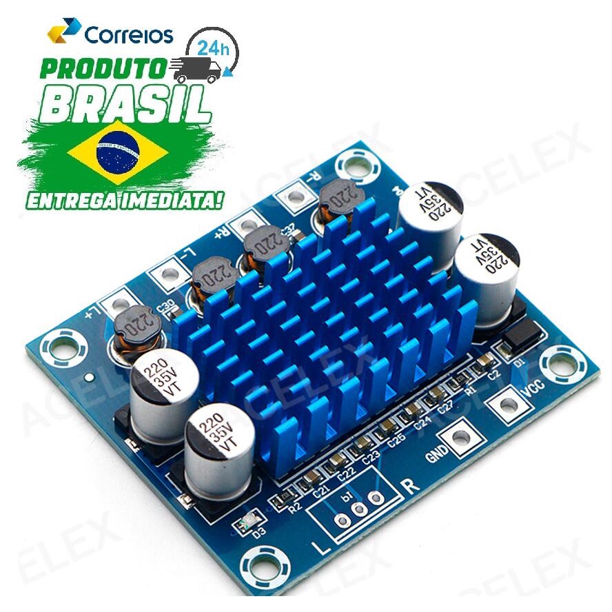 Placa amplificador de potência de áudio estéreo, tpa3110 com 30w + 30w ...