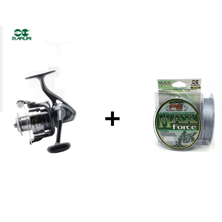 Molinete Omega 5000 Maruri + Linha Multifilamento 150mts Maruri ...