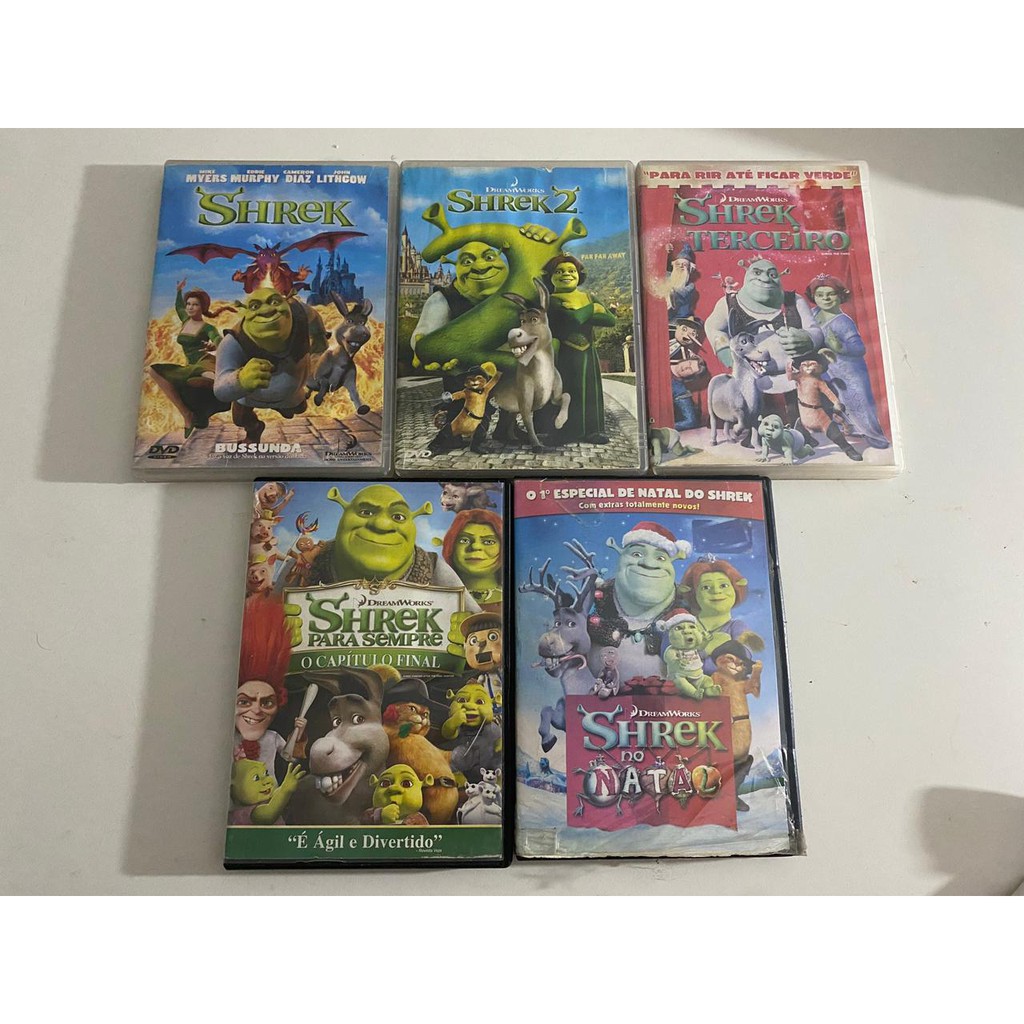 Coleção dvds Shrek 1,2,3,4 e edição de natal. | Shopee Brasil
