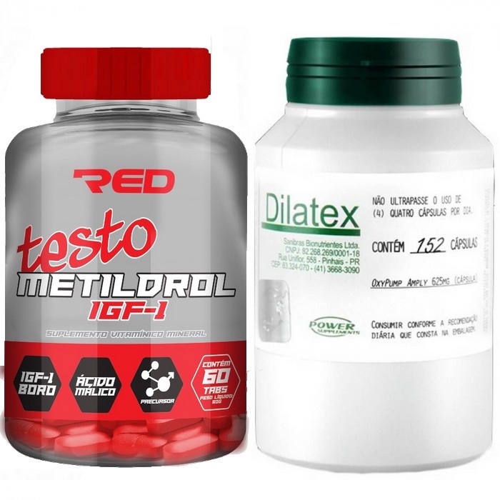 Kit Massa Muscular Metildrol + Dilatex - Red Series | Shopee Brasil