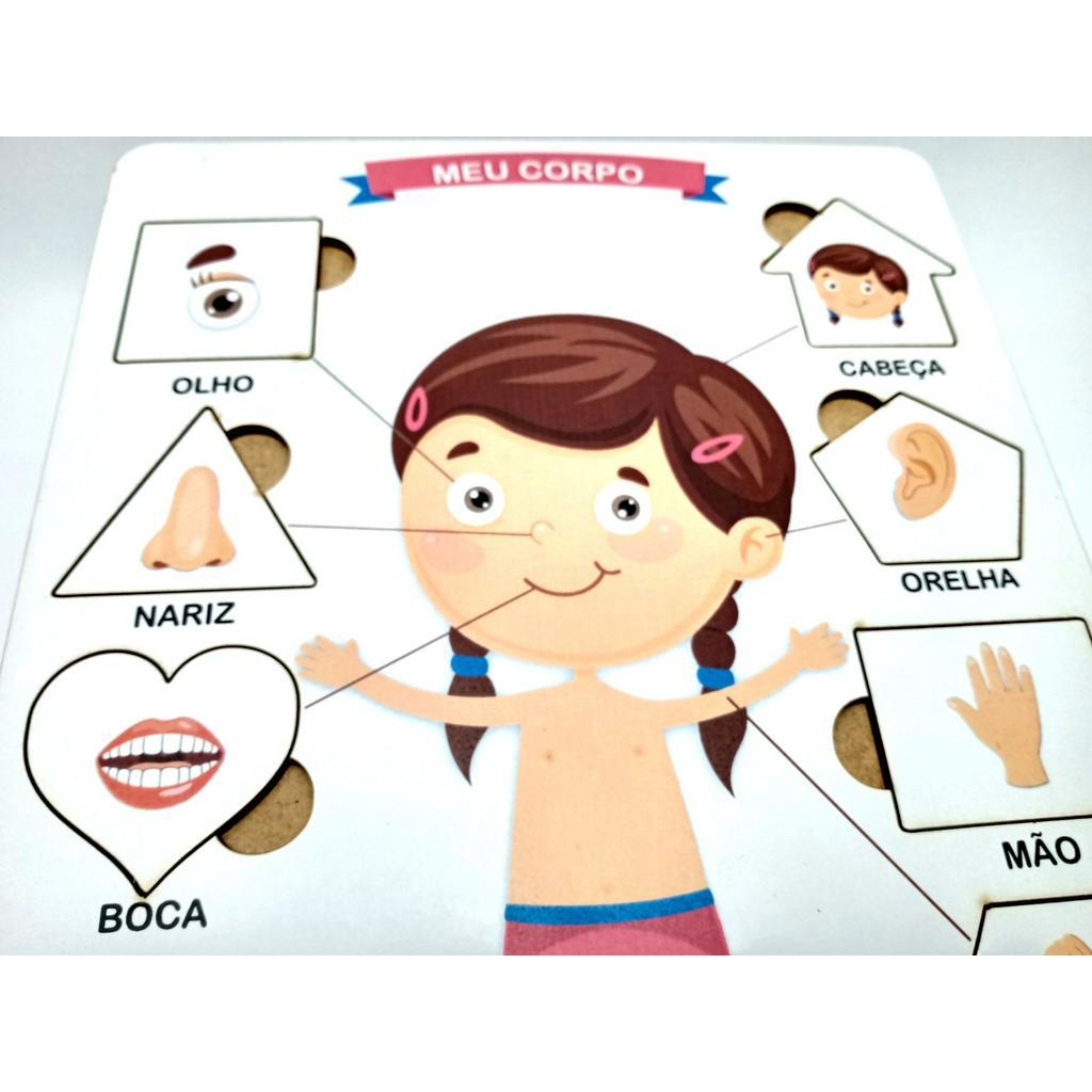 Jogo Educativo Tabuleiro Partes do Corpo Humano Madeira | Shopee Brasil