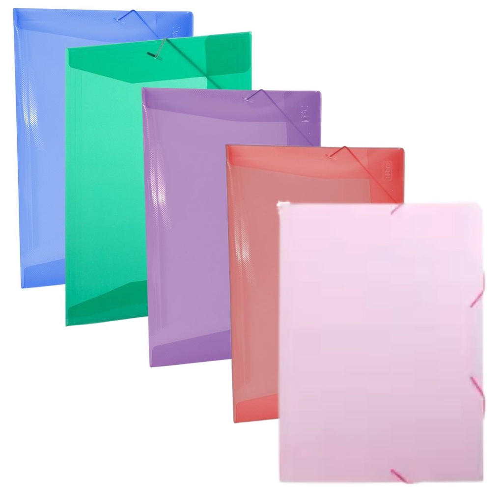 10 Pastas c/ Abas Ofício 33,5x24cm Plástica Transparente Polibras ...