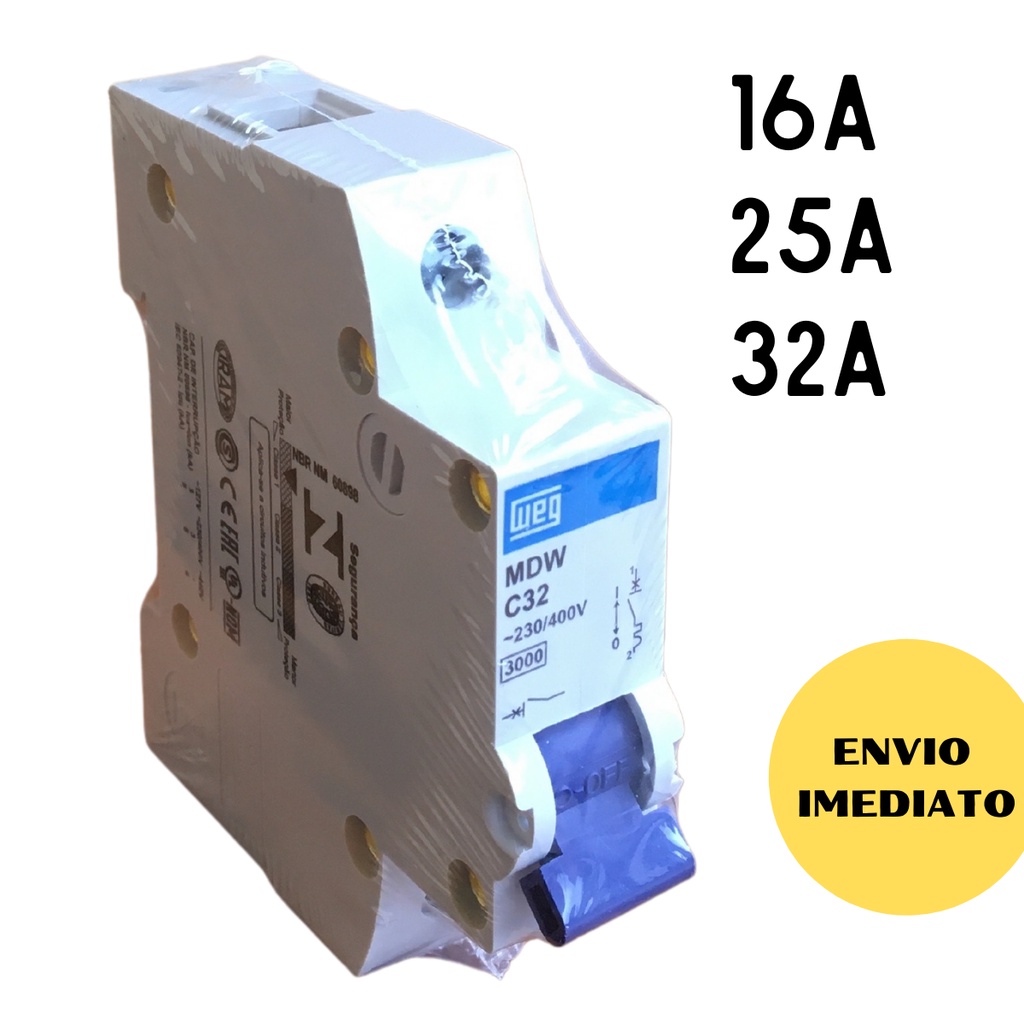 Disjuntor Din Monopolar Weg Mdw Curva C - 16A - 25A - 32A | Shopee Brasil