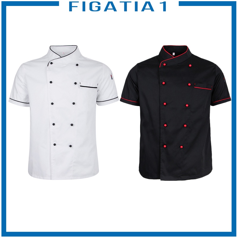 Figatia1 Casaco De Chef Branco Com Mangas Curtas Para Uniforme De Chef ...