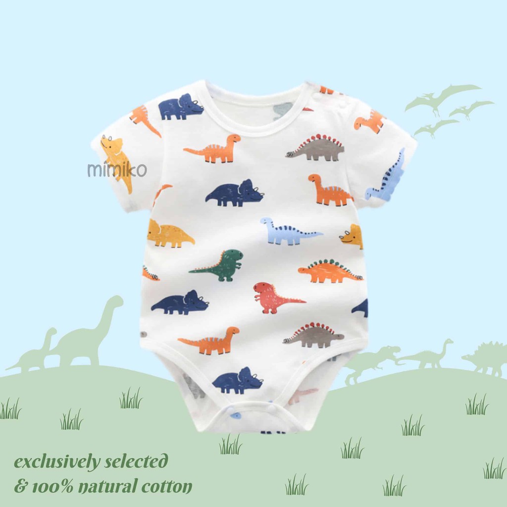 Mimiko-Body Infantil Masculino Manga Curta Tema Dinossauro BST0009 ...