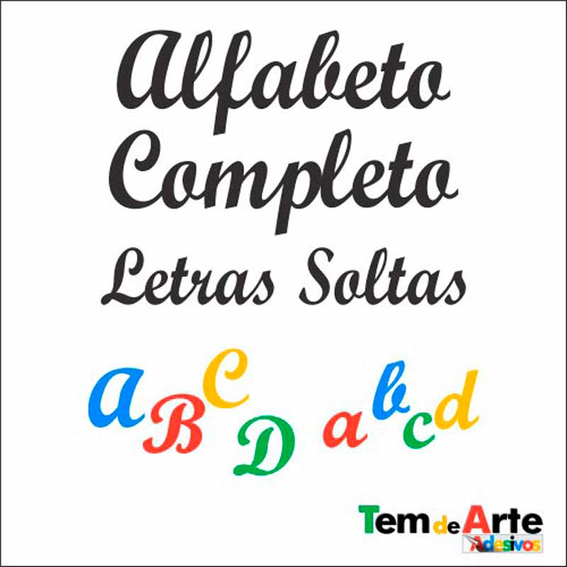 Cartela P de Adesivos Letras Soltas Alfabeto Completo Tam. P para ...