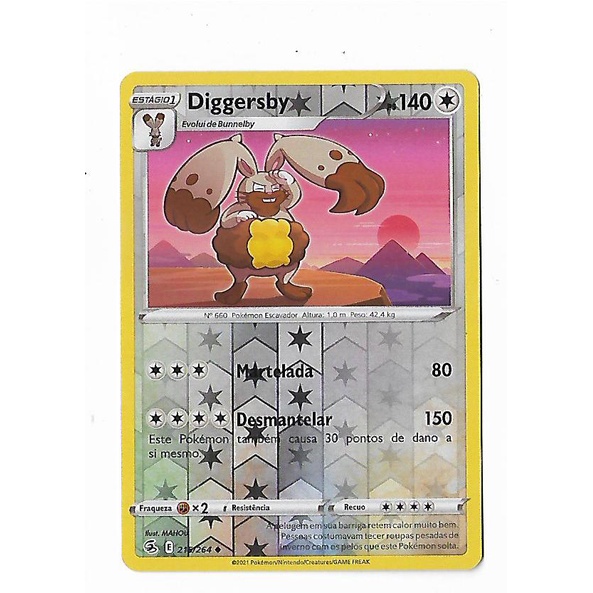 Pokemon Diggersby Reverse Foil Espada e Escudo Golpe Fusão | Shopee Brasil