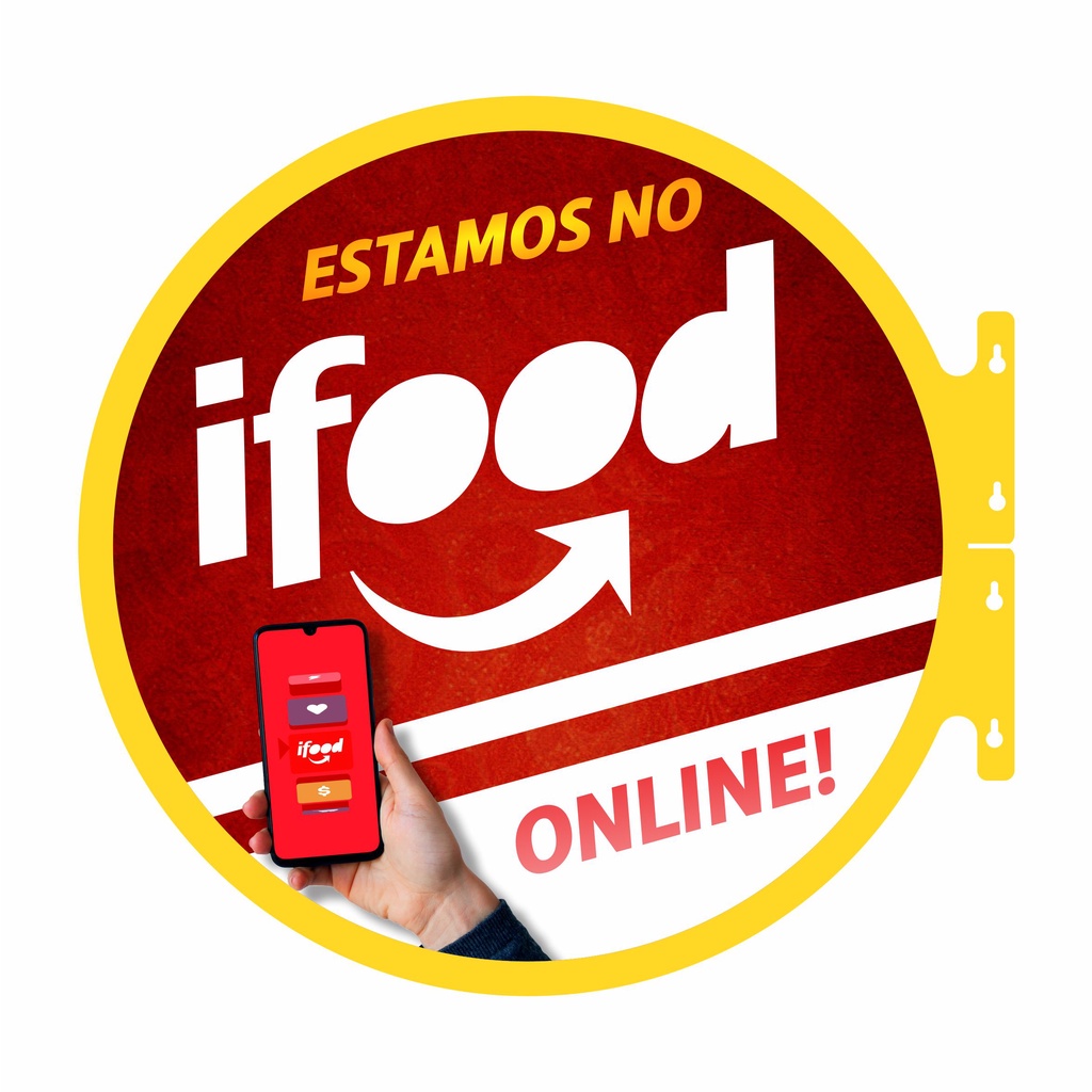 Placa Propaganda de Parede Redondo - Ifood PVC 2mm | Shopee Brasil